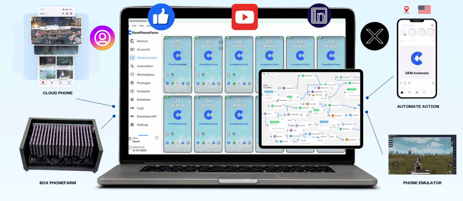 GemPhoneFarm – Phần mềm tự động hoá mọi quy trình tool trên PhoneFarm ...